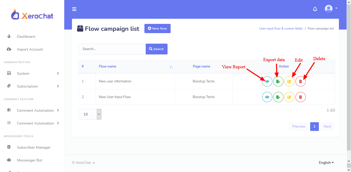 User Input Flow and Custom Fields | Docs | XeroChat